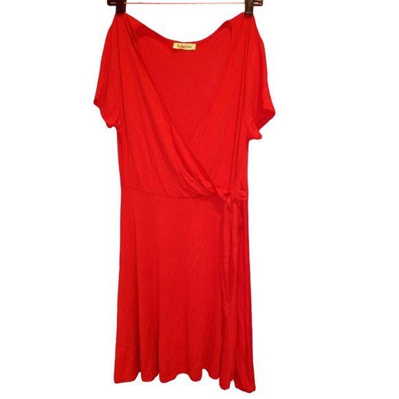 Rolla Coster | Dresses | Rolla Coster Large Red Short Sleeve Wrap Dress ...